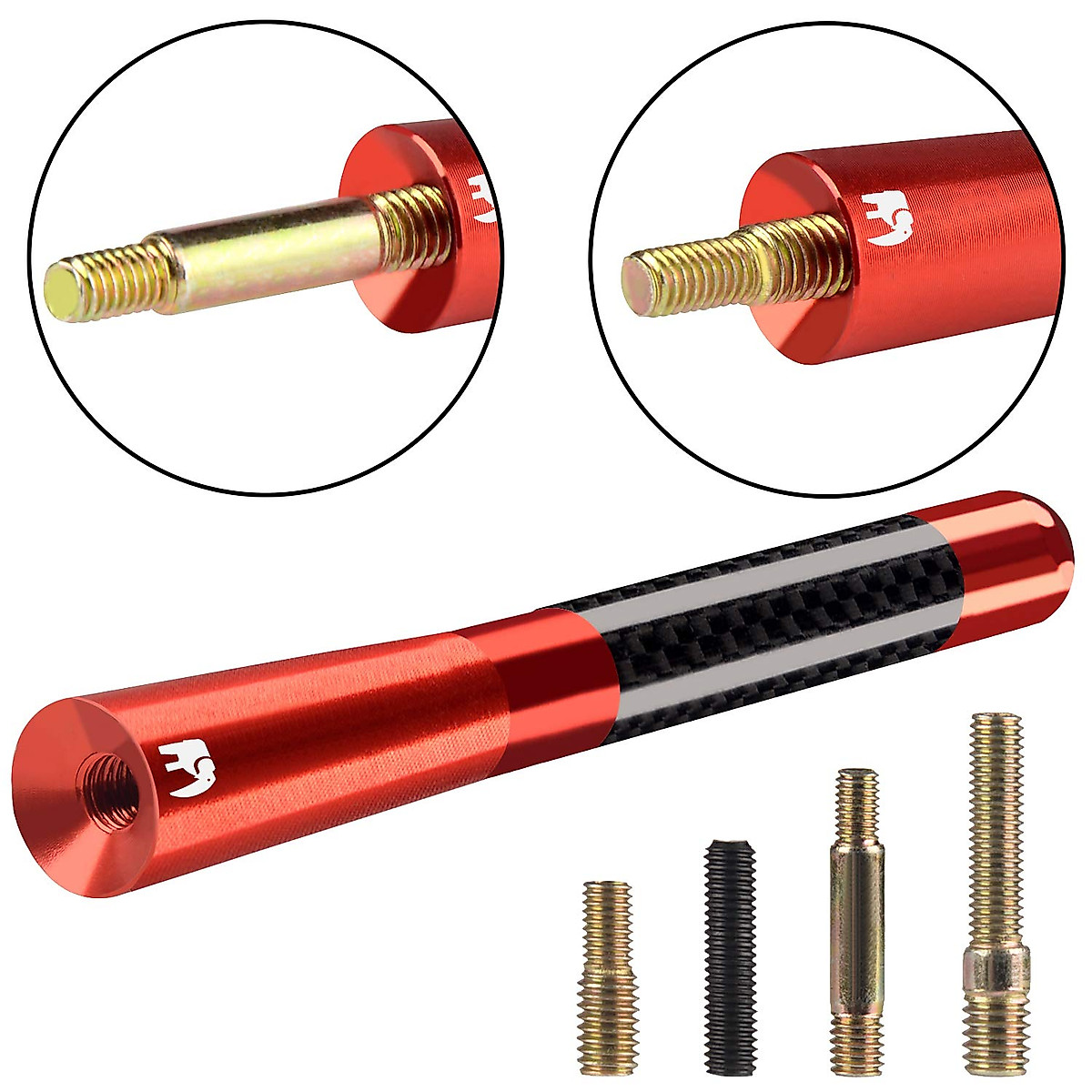 ONE250 Antenna, Compatible with Ford F-Series (F-150 F-250 F-350 Super Duty Ford Raptor Ranger Trucks 1997-2024) - Designed for Optimized FM/AM Reception (Red)