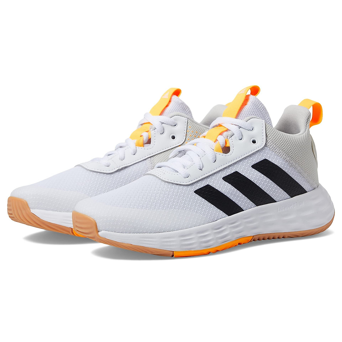 adidas Own The Game 2.0 Basketball Shoe, White/Black/Solar Gold, 7 US Unisex Big Kid