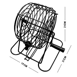 Yuanhe Deluxe Bingo Game Set-Includes Metal Cage,500 Colorful Bingo Chips,100 Bingo Cards,75 Colored Balls,Plastic Masterboard,Great for Large Groups,Parties …
