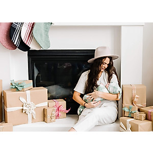 Large Premium Knit Baby Swaddle Receiving Blanket "Pine" by Copper Pearl