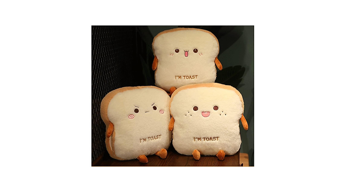 Goylmc Toast Bread Plush Pillow - Cute Food Plush with Hand Pocket