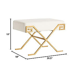 Safavieh Home Collection Luna Light Beige Greek Key Bench