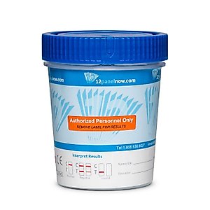 [25 Pack] 12 Panel Drug Test Screening Cups - Tests for AMP, BAR, BUP, BZO, COC, MDMA, MET, MTD, OPI, OXY, TCA, and THC, Instant Multi Panel Urine Drug Test with Temperature Strip