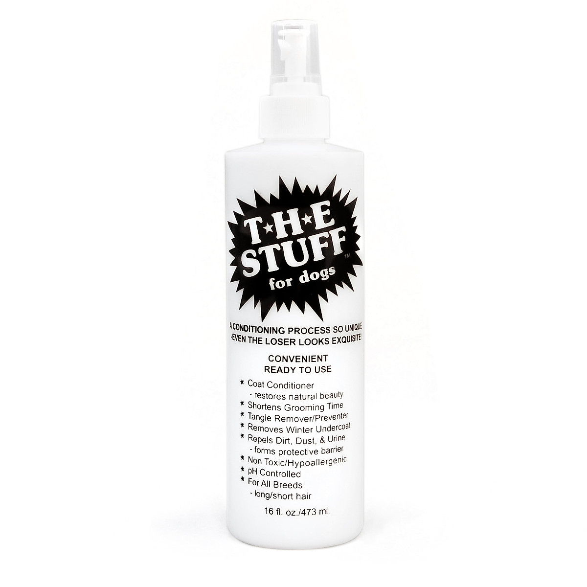 The Stuff Dog Conditioner and Detangler Leave in Spray - Perfect Solution for Managing Matted Dog Hair, 16oz Ready to Use - Top-Rated Dog Detangling and Dematting product.