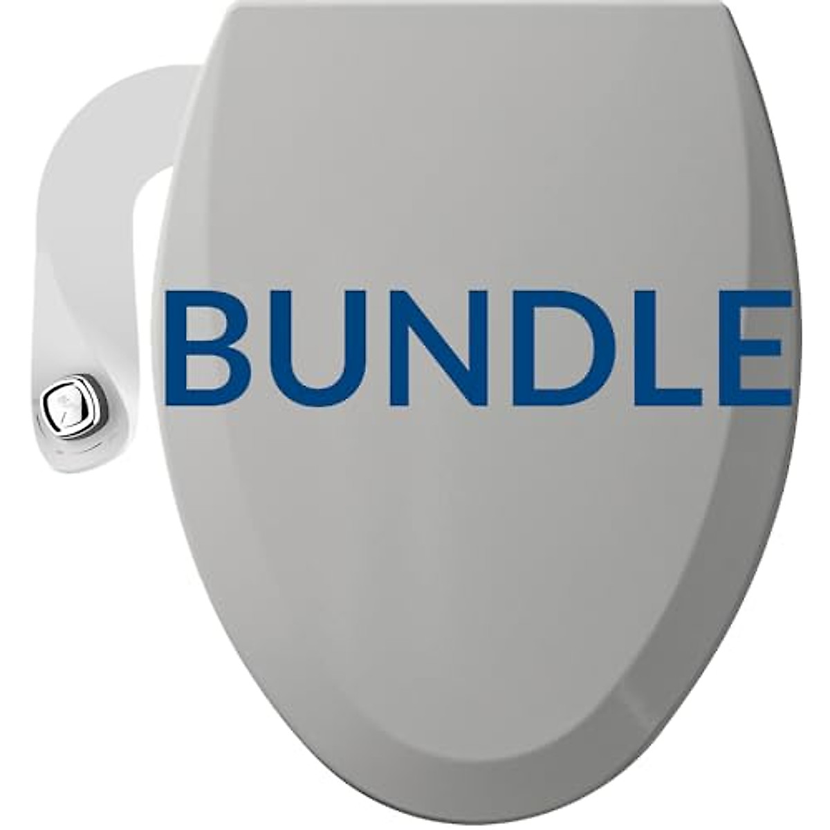 Bio Bidet by Bemis 1500EC Toilet Seat with Perfect Fit, Fresh Water Spray, Non-Electric, Easy to Install Bidet, ELONGATED, Silver