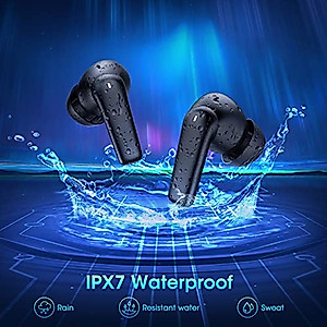 Active Noise Cancelling Wireless Earbuds, 40H &4 Microphone Call Noise Cancelling Bluetooth 5.2 Earubds, Light Weight Wireless Charging Case Wireless Earphone, Deep Bass IPX7 Touch Control Headphones