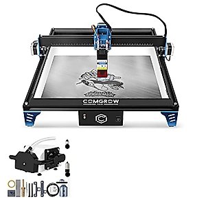 Comgrow Z1 Laser Engraver 10W Output Power with Air Assist, 24V Desktop 48W Laser Cutter and Engraving Machine Compressed Laser Spot 0.08mm, 10000mm/min Diode Laser Cutting for Metal Wood