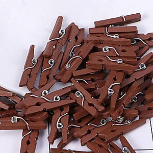 Mini Clothespins Brown 100 Pcs Heavy Duty Clothes Pin White Clothes Tiny Clothespins Wooden Brown Craft Clip Photo Clips Clothes Pins Cartoon Wooden Nail Mini White Clothes