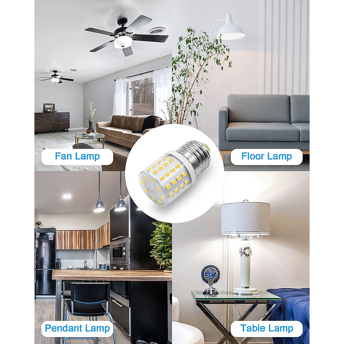 ZHENMING LED Refrigerator Light Bulb 4W Replacement AC100-265V 3.5W Refrigerator Bulb, E26 Medium Base Compact Bright Lamp for Fridge Freezer Appliance Lighting, A15 Daylight White 5000K, 1 Pack