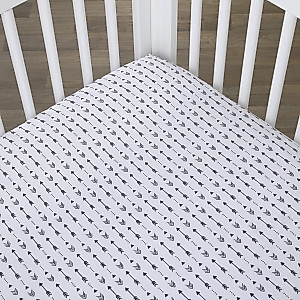 NoJo Little Love Little Man Cave Ivory and Black Arrows Nursery Fitted Crib Sheet