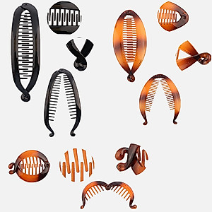 18 Pieces Banana Hair Clips Large Double Comb Clips Fishtail Hair Clips Classic Banana Clips Hair for Thick Hair Ponytail Banana Hair Clips for Women Girls