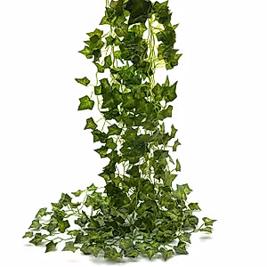 Beebel Ivy Garland 85Ft 12 Strands Artificial Fake Ivy Leaves Greenery Leaves Hanging Vines Plant Leaves Garland Home Garden Poison Ivy Costume