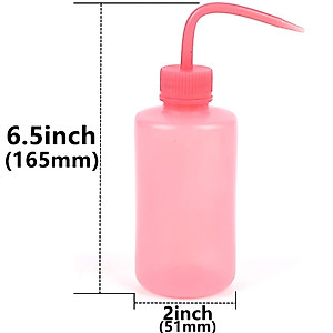 APUXON 2pcs 150ml 5Oz Wash Bottle Pink Narrow Mouth Squeeze Bottle Medical Lab Plastic Safety Squeeze Bottle No Spill Bend Mouth Watering Cans