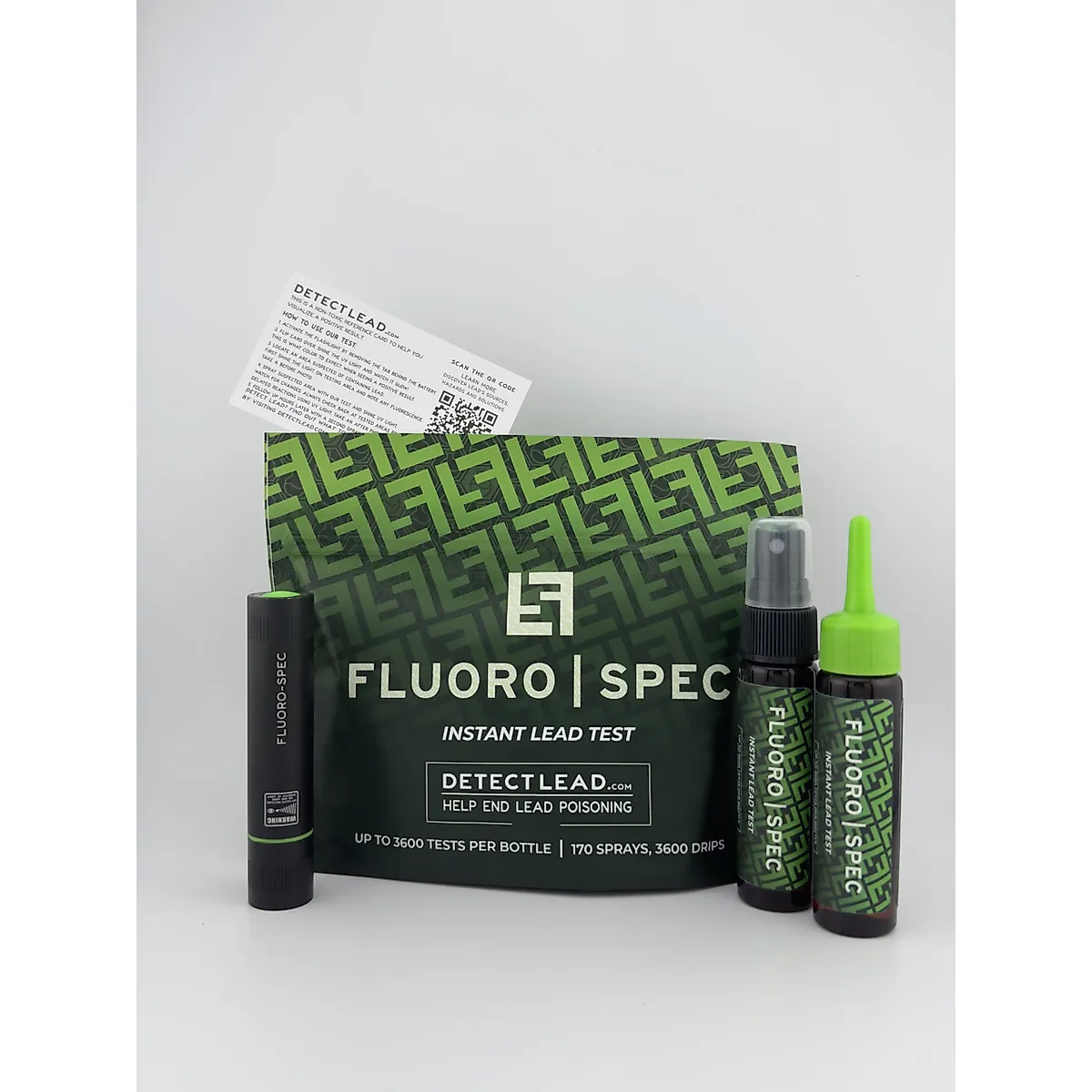 FLUORO-SPEC Instant Lead Testing Kit, Light Lead Up, Indicates Lead Hazards on Any Surface Spray and Shine The Light to Test for Lead