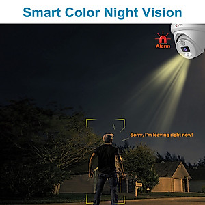 Anpviz 6MP POE Camera, UltraHD IP Camera with Mic& Speaker, Smart Color Night Vision Security Turret Camera for Day& Night, AI Human& Vehicle Detection Dome Camera with 2.8mm Lens, MicroSD(U Series)