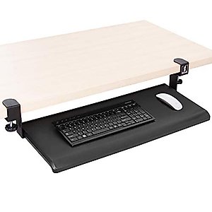 Stand Steady Easy Clamp-On Keyboard Tray - Extra Large Size - No Need to Screw Into Desk! Slides Under Desk - Easy 5 Min Assembly - Great for Home or Office!