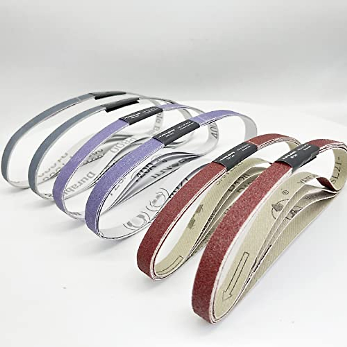 24 Pcs 1/2 Inch x 18 Inch Sanding Belts Set, 4 Each of 80 120 240 400 800 1000 Grits, Replacement Belts for Air/Electirc Belt Sander, Best for Woodworking, Plastics, Fiberglass and Metal Polishing