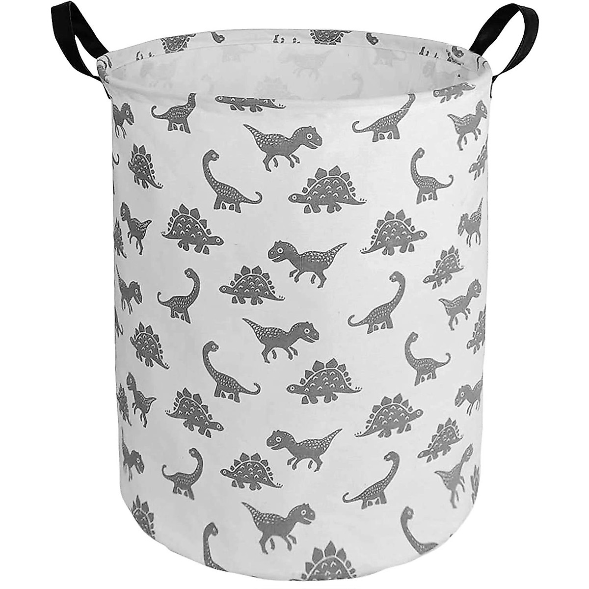 Large Dinosaur Laundry Basket 63L, ZUEXT 19.7x15.7 Inch Waterproof Collapsible Fabric Clothes Hamper, Canvas Toy Storage Bin, Nursery Bedroom Kids Boys Baby Hamper, Xmas Birthday Gift Basket