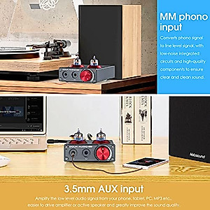 Douk Audio T4 PRO Vacuum Tube Phono Preamp, MM Turntable Preamplifier, GE5654 Hi-Fi Headphone Amp for Home Theater/Record Player/Stereo Amplifier/Active Speaker