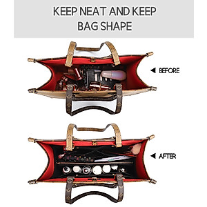 LEXSION Felt Purse Organizer Insert,Handbag Organizer with Detachalbe Zipper Pocket for ONTHEGO GM,3 Size 8034 Black Large