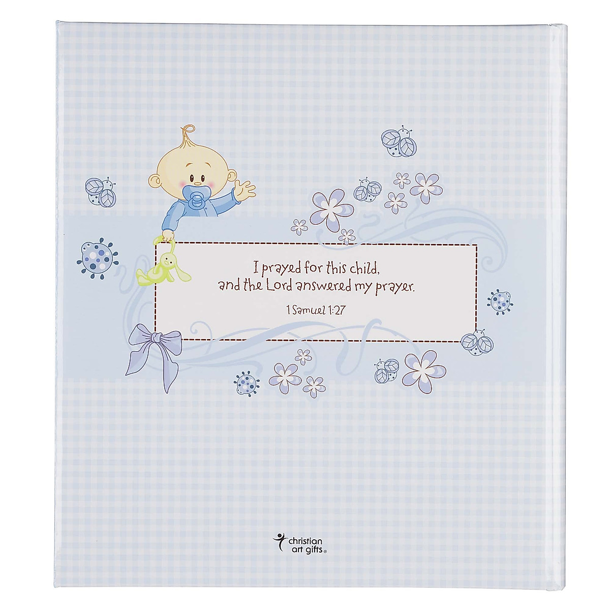 Christian Art Gifts Boy Baby Book of Memories Blue Keepsake Photo Album Our Baby Boy Memory Book Baby Book with Bible Verses, The First Year
