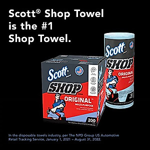 Scott Shop Towels Original (75143), Blue, 55 Towels/Standard Roll, 30 Rolls/Case (10 Bundles of 3 Rolls), 1,650 Towels/Case