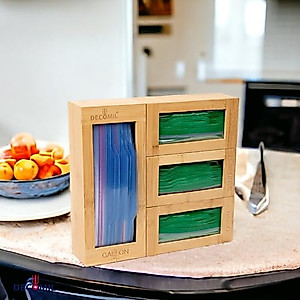 DECOMIL – Ziplock Bag Storage Organizer | Plastic Bag Organizer |Baggie Organizer Dispenser for Drawer | Food Storage Bag Organizer