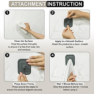 HOME&I Silicone Simple Multipurpose Adhesive Shower Hook Reusable Hanger Bathroom Door Front Door Mask Accessories Hanging Hook Ring (2Pack/Gray)