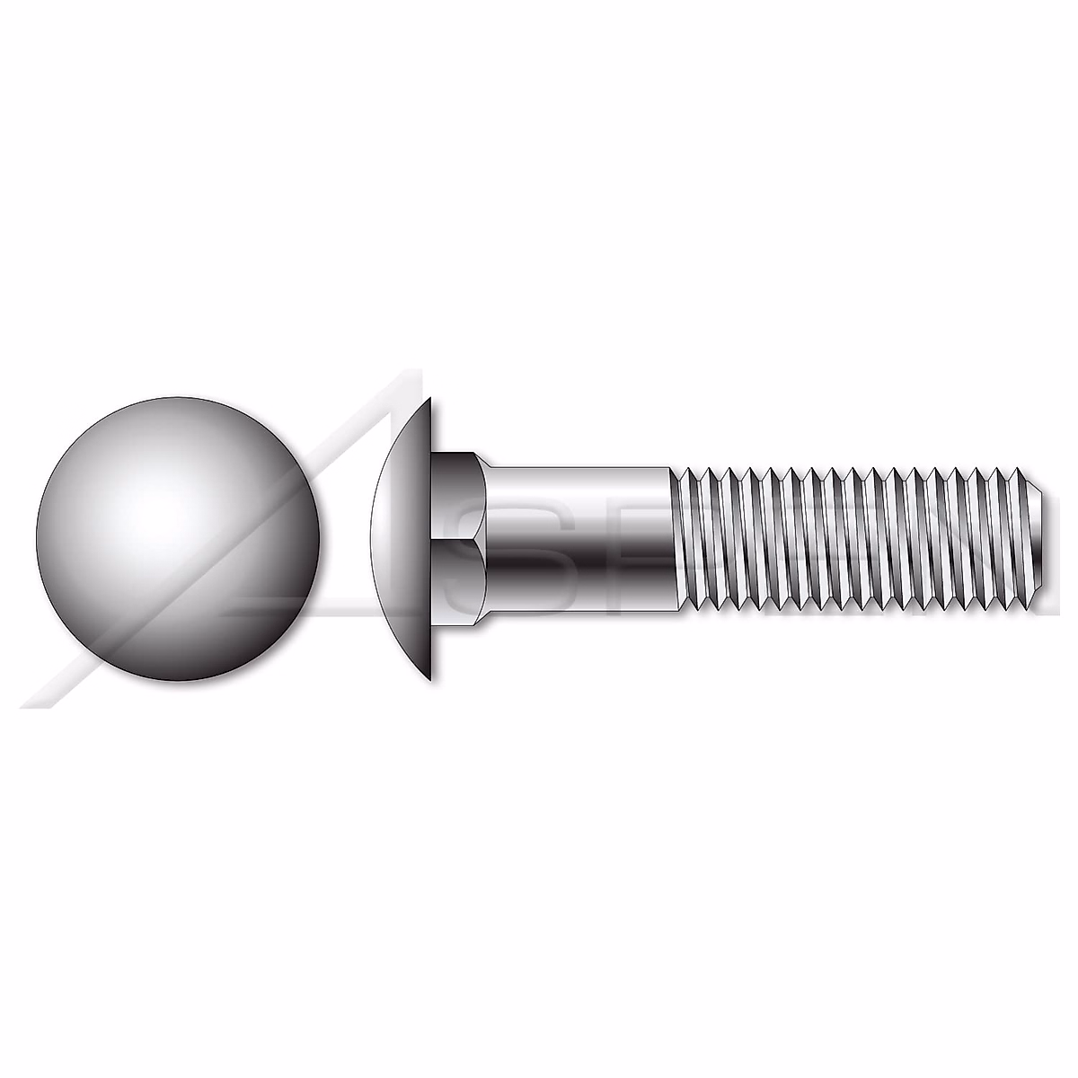 (25 pcs) M16-2.0 X 80mm, DIN 603 / ISO 8677, Metric, Carriage Bolts, Round Head, Square Neck, A4 Stainless Steel