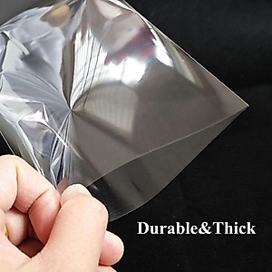 Miraclekoo 400 PCS 4X6 Inch Cellophane Treat Bags Christmas Gift Bag Clear Cello Treat Bags with 400 Twist Ties for Wedding Cookie Gift Candy Bakery Supply,1.4mil