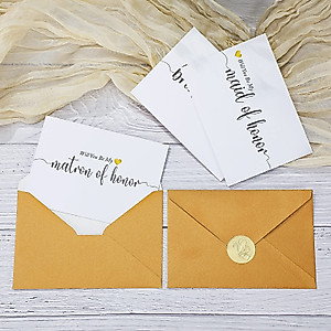 Sabary 10 Pcs Will You Be My Bridesmaid Card Set Bridesmaid Proposal Card with Envelopes and Seals 8 Bridesmaid Cards 1 Maid of Honor Card and 1 Matron of Honor Card Bridesmaid Proposal Gifts