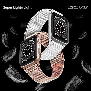 Fullife 3-Pack Stretchy Solo Loop Strap Compatible with Apple Watch Bands 38mm 40mm 41mm, Adjustable Braided Sport Elastics Nylon Women Men Wristband for iWatch Series 8/7/6/5/4/3/2/1 SE