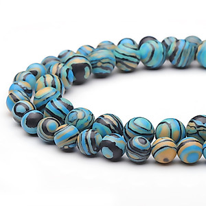 Youngbling Natural Gemstone Beads for Jewelry Making,8mm Blue Malachite Polished Round Smooth Stone Beads,Genuine Real Stone Red Beads for Bracelet Necklace 15 Inch(Blue Malachite,8mm)