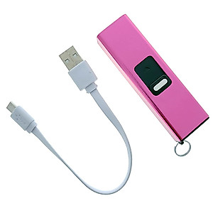 Thunder Blast 3 1/4" Mini Self Defense Stun Gun LED Flashlight Rechargeable w/Charging Cable. for Self Defense, Personal Protection (Pink)