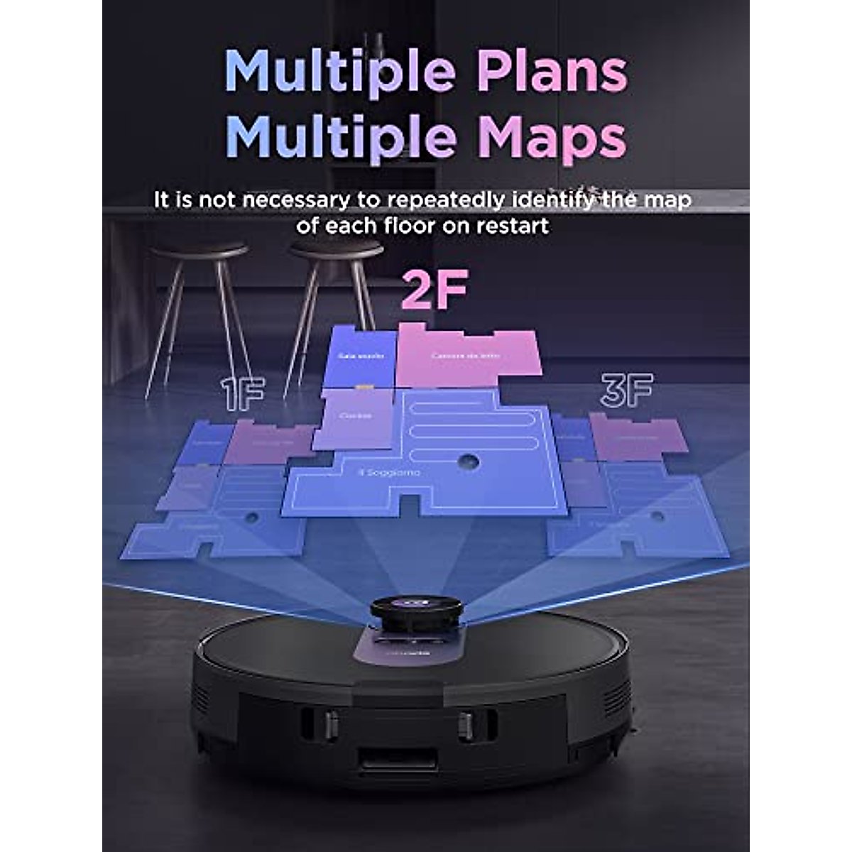 OBODE Robot Vacuum and mop Combo, 4000Pa Suction, LDS Navigation, Self Emptying and Intelligent Mop Lifting, 180mins Runtime, Compatible with WiFi/APP/Alexa, A8+