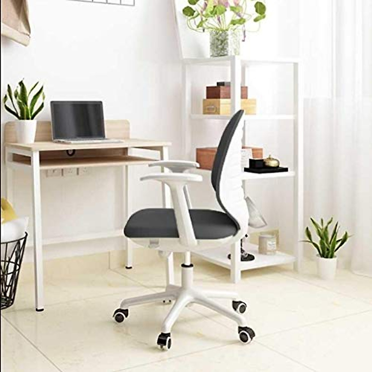 MayNuo Office Chair Gaming Chair Computer Chair Home Computer Chair to Work in an Office Chair Staff Member Chair Netting Lift Swivel Chair Lift Student Dormitory Chair/Argento