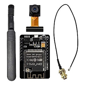 Aideepen ESP32-CAM-MB W- BT Board Micro USB to Serial Port CH-340G with 8DBI High Gain Dual-Band Antenna + 20cm IPEX to RP-SMA Cable