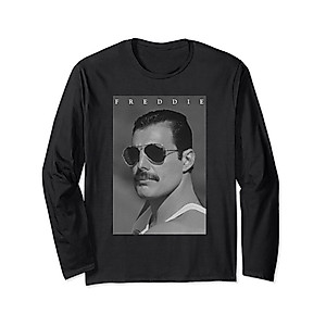 Freddie Mercury Official B&W Shades Photo Long Sleeve T-Shirt