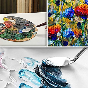 U.S. Art Supply 5-Piece Stainless Steel Palette Knife Set - Flexible Spatula Painting Knives for Color Mixing, Spreading, Applying Oil & Acrylic Paint on Canvases, Cake Icing, 3D Printer Removal Tool