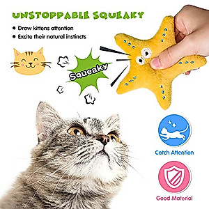 Catnip Toys for Indoor Cats, 12 Pack Crinkle Interactive Cat Toy, Cat Chew Toy for Aggressive Chewers Bite Resistant, Squeaky Catnip Cat Toys Rattle Plush Stuffed Pet Toys, Relieve Stress Kitten Toys