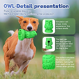 LEE BONBON Owl Interactive Dog Toy - Cute Rubber Enrichment Toys with Food Dispense for Medium and Large Breeds - Indestructible Pet Chew Plaything for Training, Boredom, Fun Playing, Tooth Care