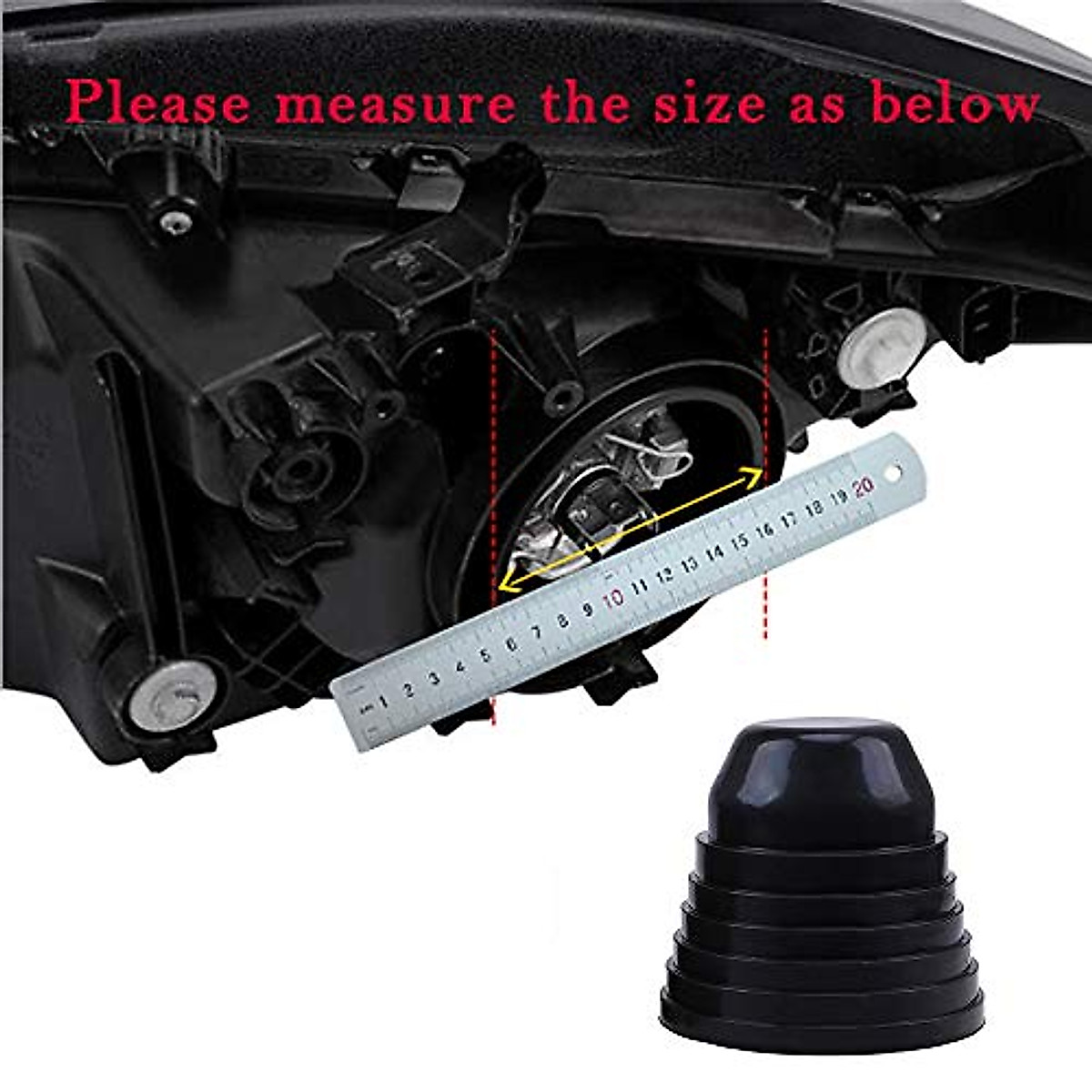 KOOMTOOM LED Headlight Dust Cover Rubber Seal Cap LED Xenon Flexible Car Headlight Dustproof Housing Shell Cap 75mm 80mm 85mm 90mm 95mm 100mm, 2 Pack