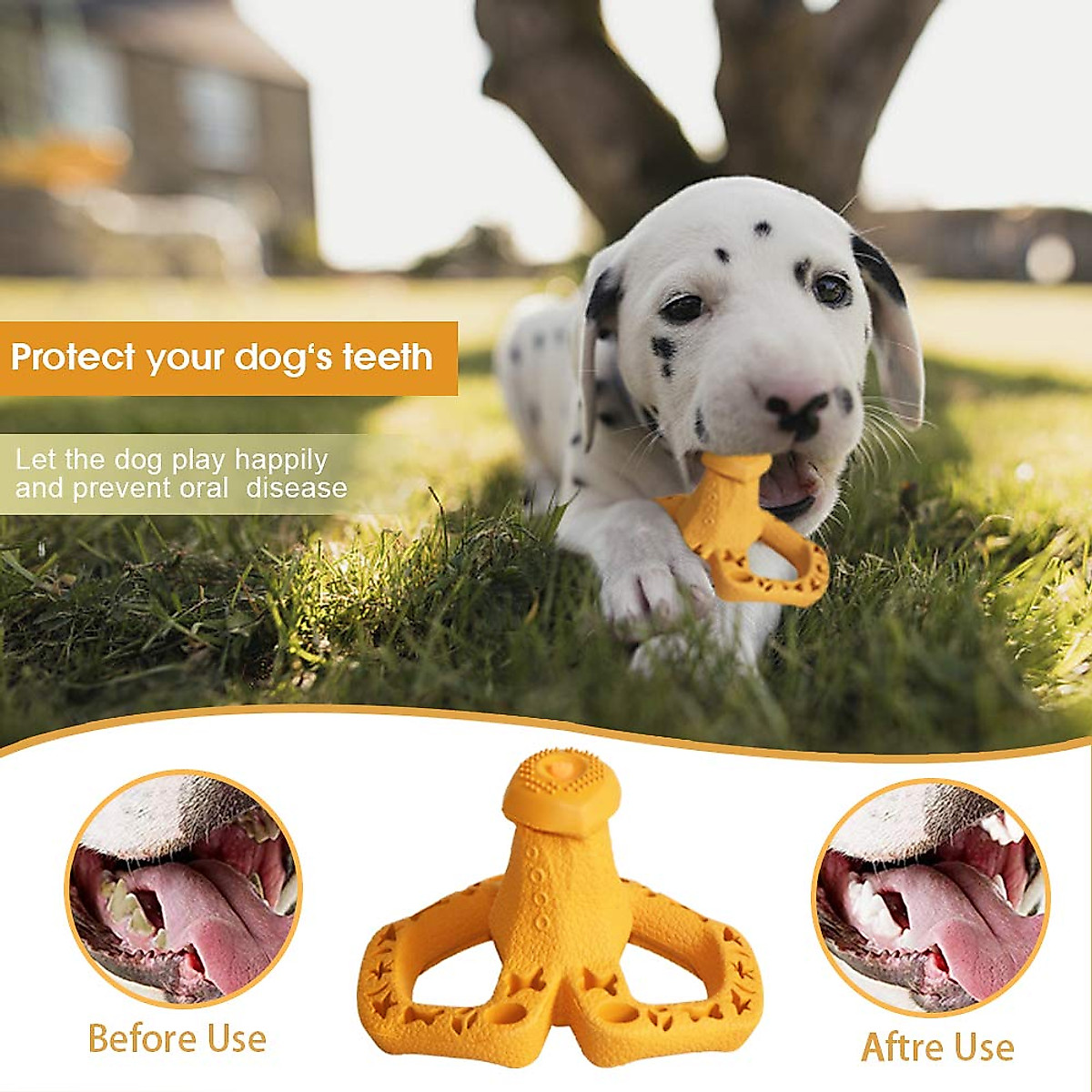 M.C.works Puppy Chew Toys Teething Pacifier, Small Dog Teething Rings Toys for Puppies Within 2 Month, Treat Dispensing Toy Soft Rubber, Newest Design Pack of 2.