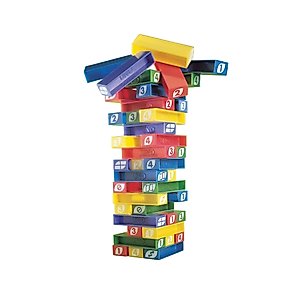 Mattel Games UNO StackoGame for Kids and Family with 45 Colored Stacking Blocks, Loading Tray and Instructions, Makes a Great Gift for 7 Year Olds and Up (43535)