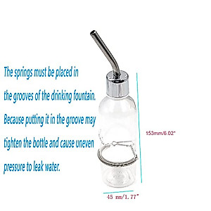 Semetall 180ml/6oz Hanging Automatic Water Feeder for Birds,Hamster,Guinea Pigs,Chinchilla,Parrot and Other Small Animals