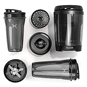 Promixx MiiXR X7 Personal Blender for Shakes and Smoothies - 8 Piece Set - with Performance Nutrition Protein Mixer X-Blade and Shaker Bottle Agitator, Smoothie Blender/Maker, Highly Efficient 700W