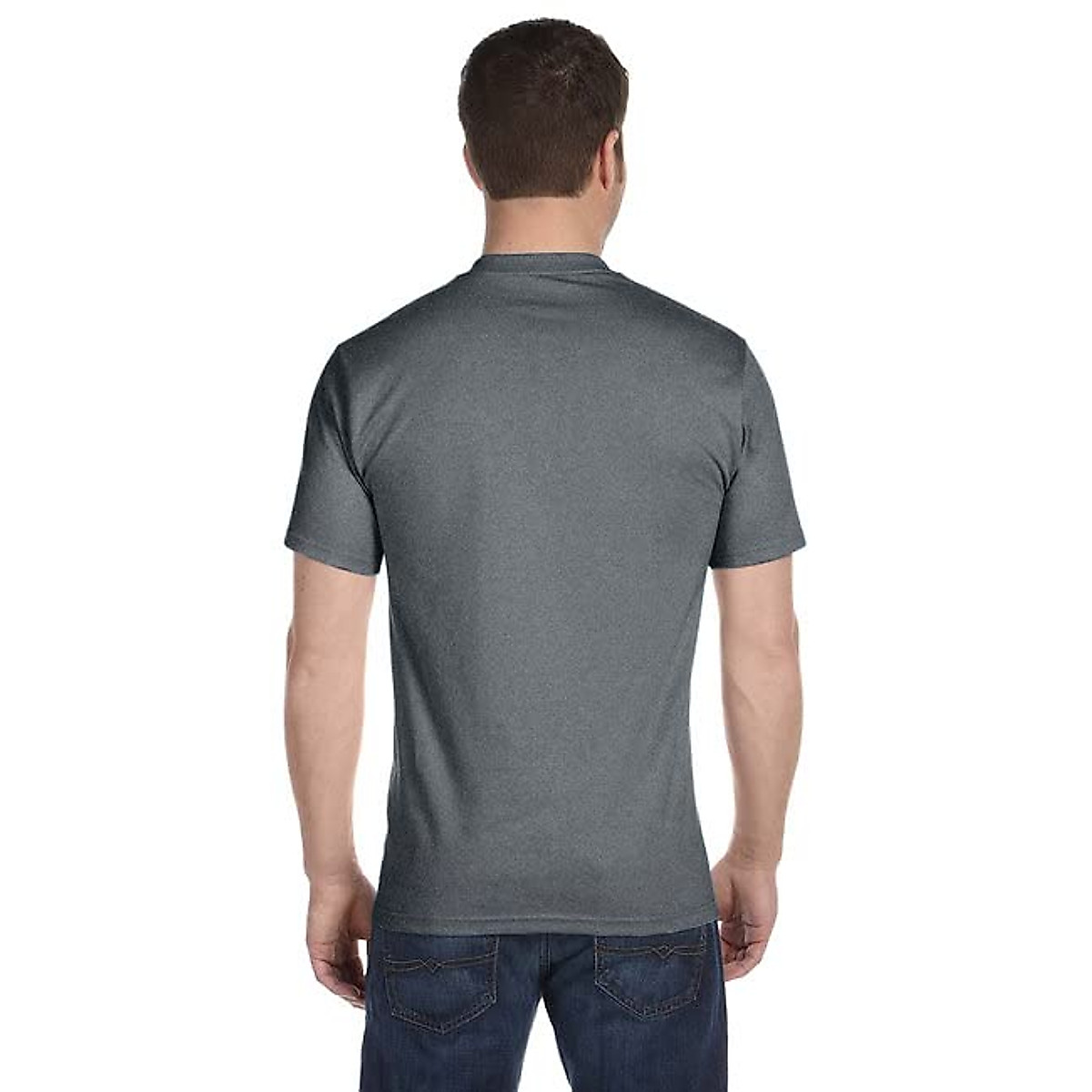 Hanes Men's T-Shirt Pack, Essential-T Cotton T-Shirt, Oxford Gray, Large, 4-Pack