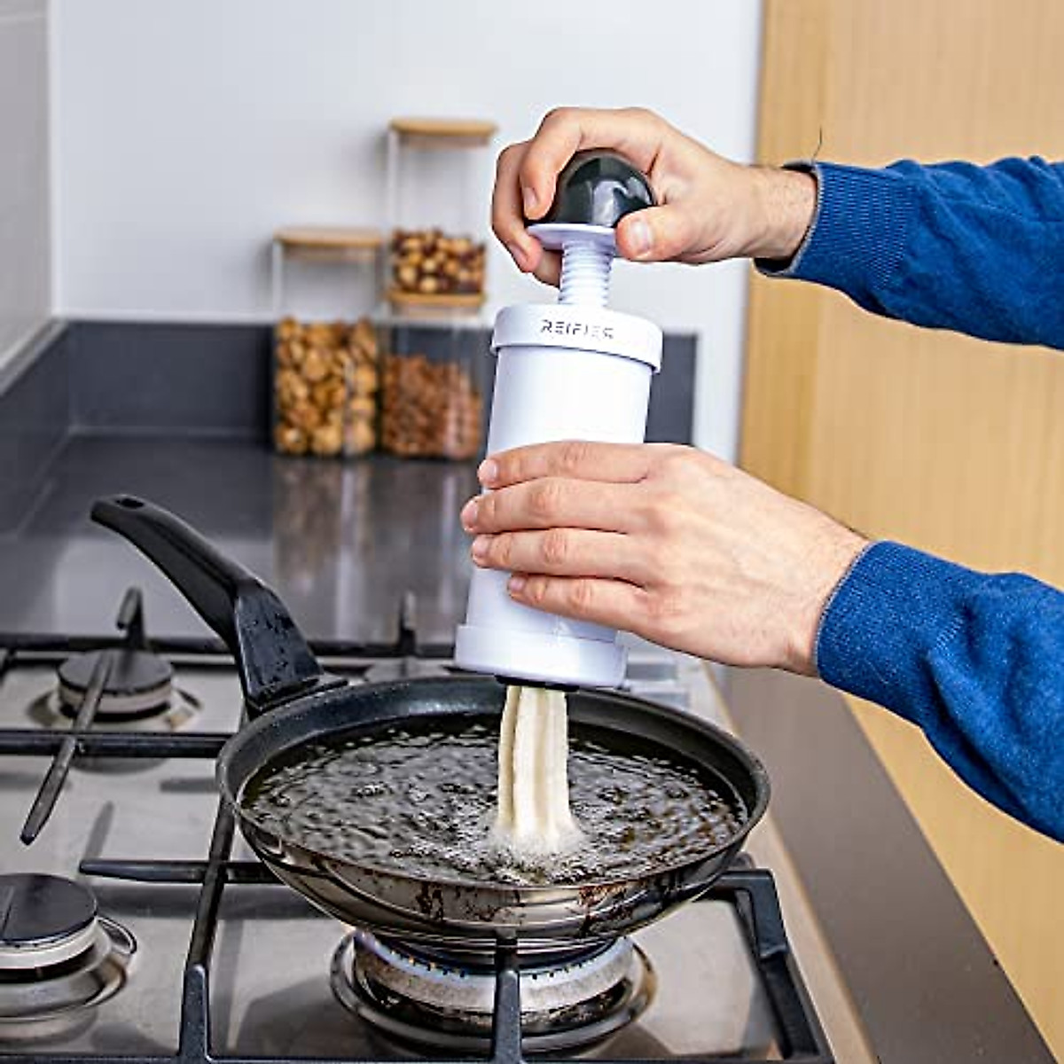 Churrera Churro Maker Machine - Free Recipe eBook Included - 8 Interchangeable Discs - Churros Maker Machine