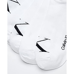 Calvin Klein Women’s Socks – Cushion No Show Socks (6 Pack), Size 4-10, White Monogram