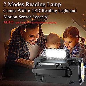 Tiamat+ Radio, Solar Hand Crank Radio with 4000mAh-Power Bank USB Charger, Portable AM/FM/NOAA Tiamat+ Radio, Reading Lamp, LED Flashlight, SOS Alarm for Emergency Black-White